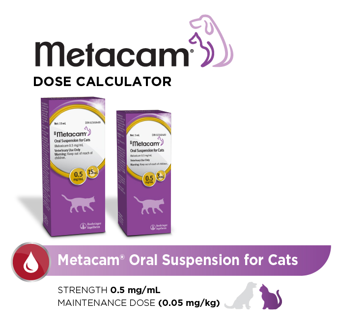 Metacam Dose Calculator Oral Suspension Cats - PetlifeCA