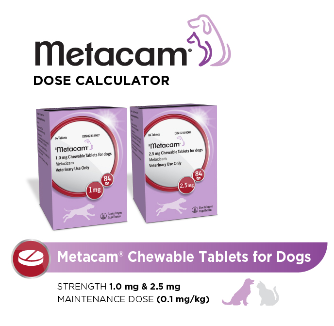 Metacam Dose Calculator Chewable Tablets Dogs - PetlifeCA