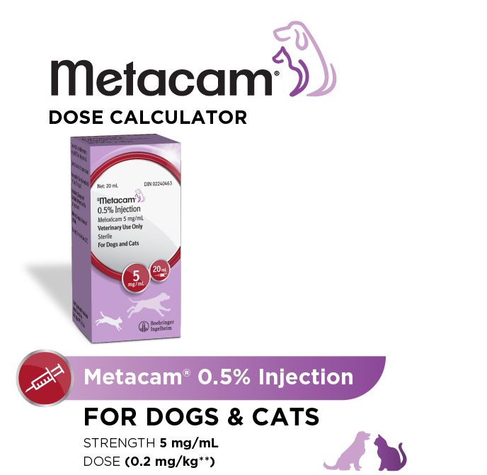 Metacam Dose Calculator Injection Dogs and Cats - PetlifeCA